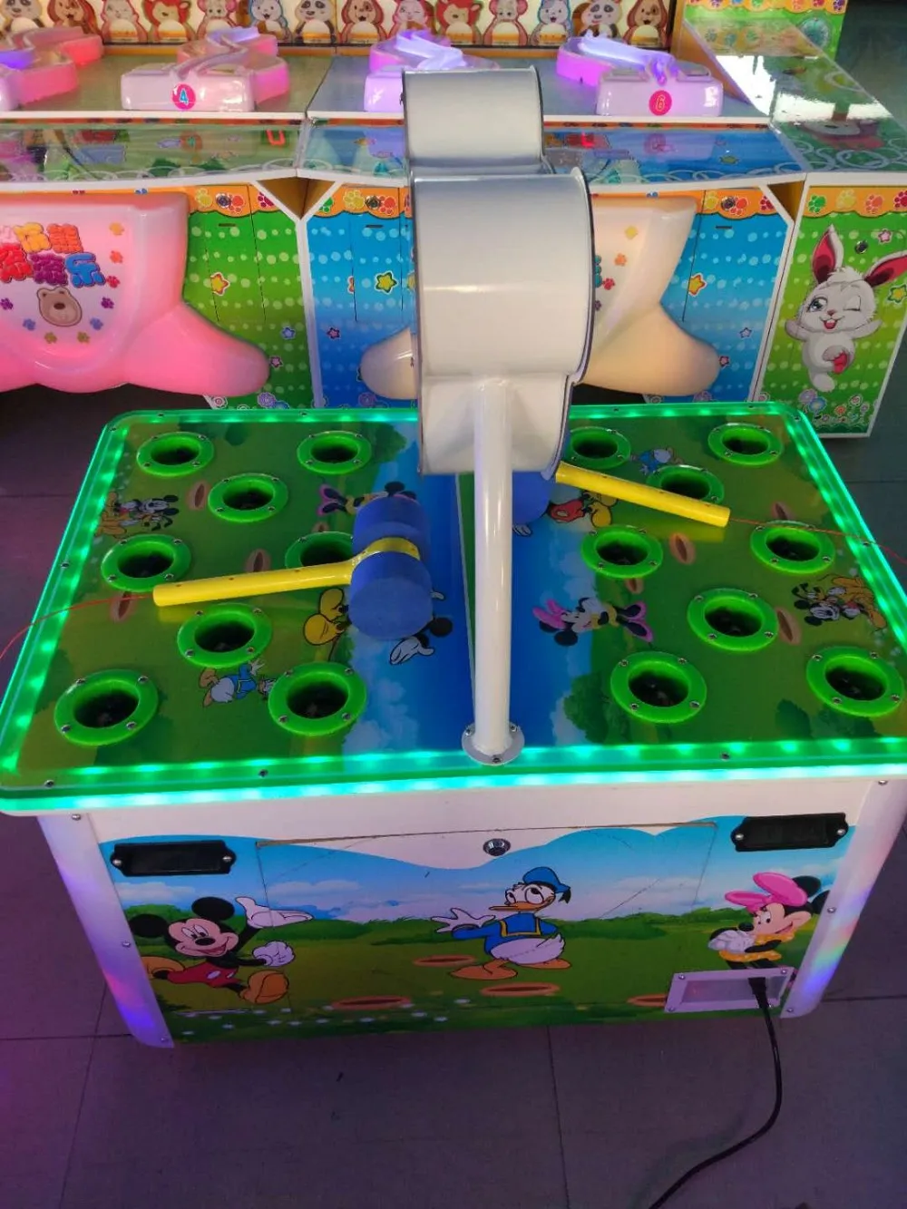 Coin Operated Double Players Hitting Mouse Hammer Game Machine For Two ...