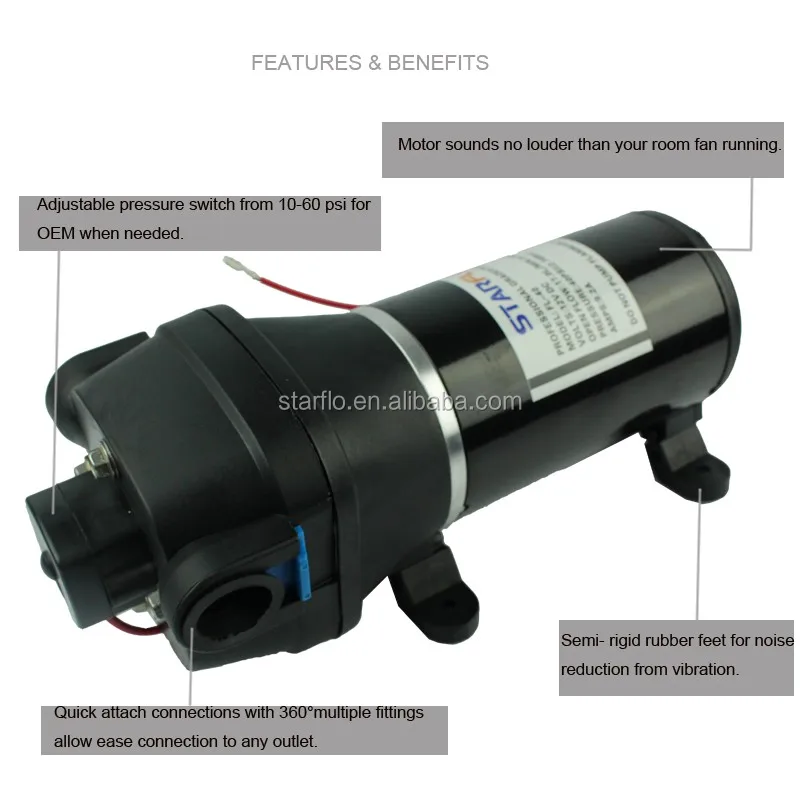 STARFLO FL-40 12V DC Water Pump - High Pressure & Efficiency