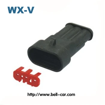 Te 3 Pin Pa66 Gf30 Male Electric Connectors Waterproof Auto Plug 282105 ...