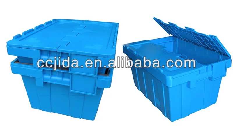 Large Widely Used Excellent Rectangle Attach Hinged Lid Plastic Crates ...