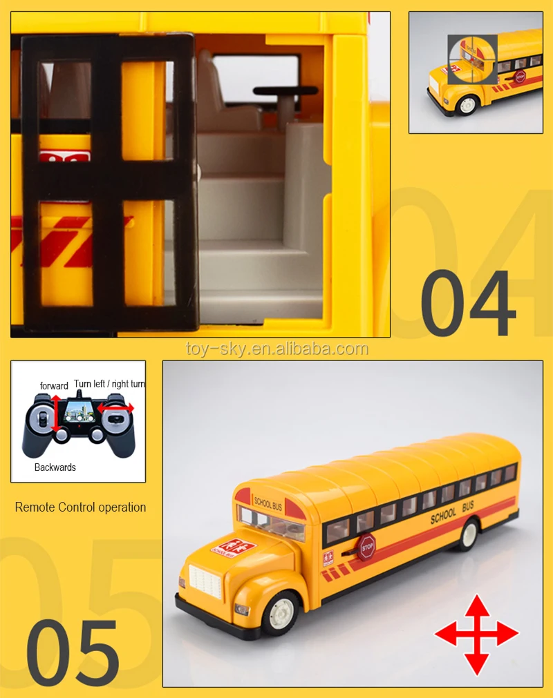 Simulation Radio Remote Control School Bus 2.4g Radio Rc Car Toys For ...