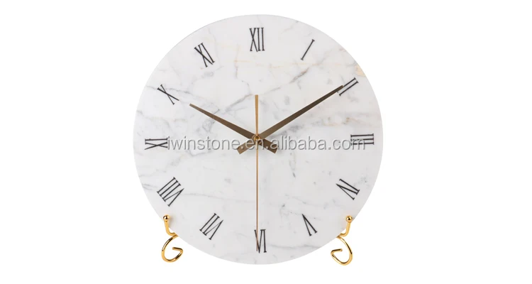 Wholesale Marble Stone Green Wall Clock Custom 12 Inch Round Clocks For ...