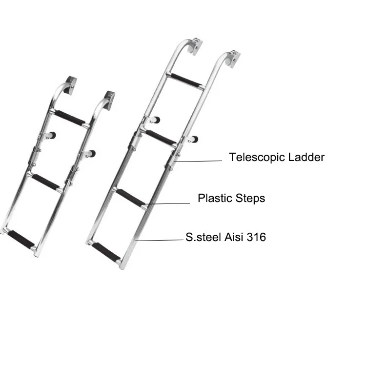 Flat Plastic Step Anti-sliding Stainless Steel Step Telescopic Folding ...