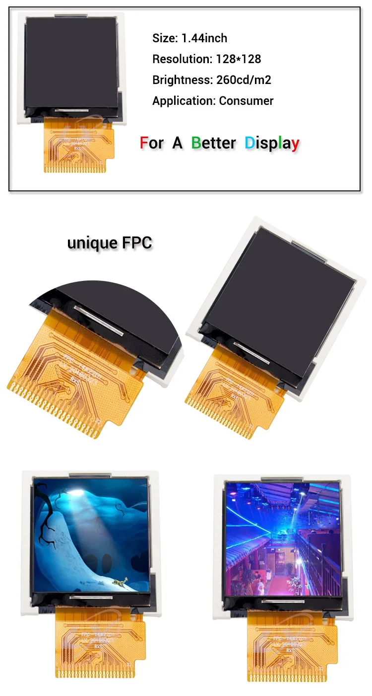 128*128 Pixels 1.44 Inch Mini Tft Lcd Screen With Mcu Interface And St7735s Driver Ic - Buy 1.44 ...