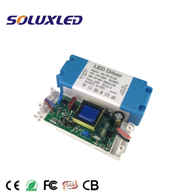Flicker Free Galvanic Isolation LED Driver 20W by SOLUXLED