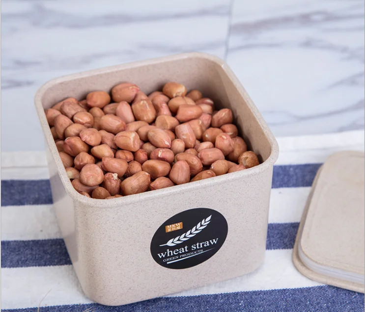 Mini Boxes for Kids Wheat Straw Square Container Boxes, Fruits Food ...