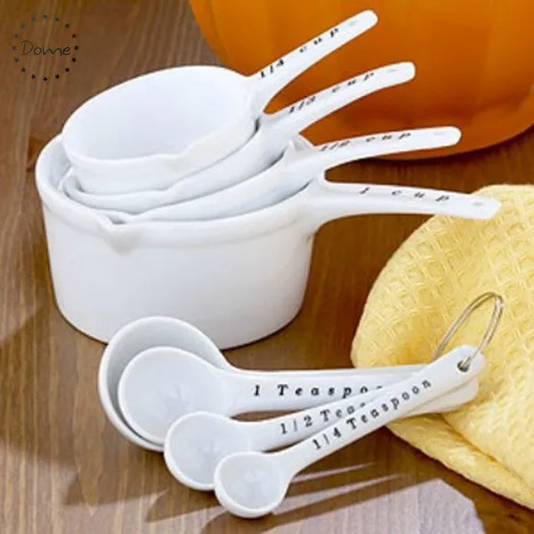 Measuring Tools White Porcelain Ceramic Measuring Cups And Spoons Sets ...