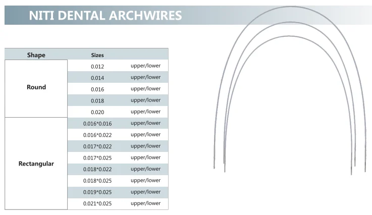 Dental Niti/stainless Steel Arch Wires Orthodontic Niti Arch Wire Manufacturers - Buy ...