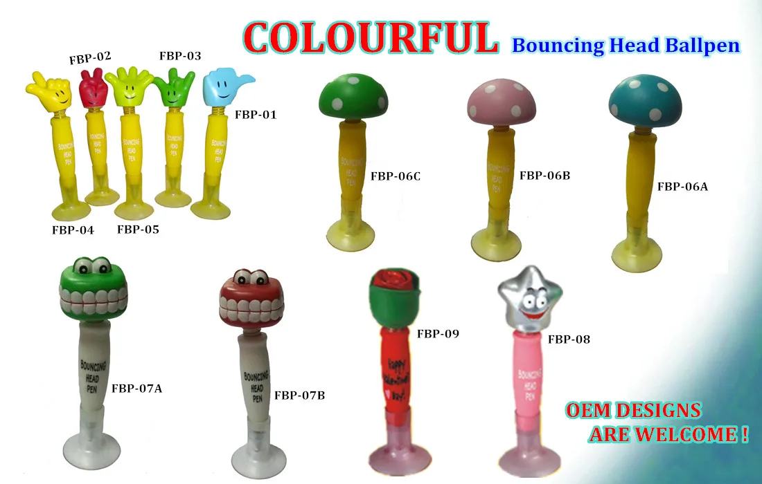 Diving Plastic Bobble Pen With Suction Cup,Custom Animal Shake Head ...