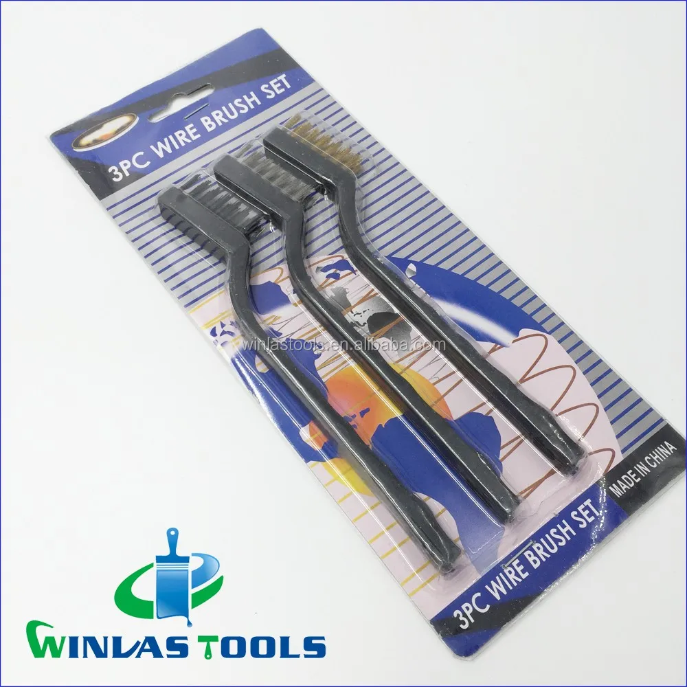 3 Pc Mini Wire Brush Set Stainless Steel,Brass,Nylon - Buy 3 Pc Mini ...