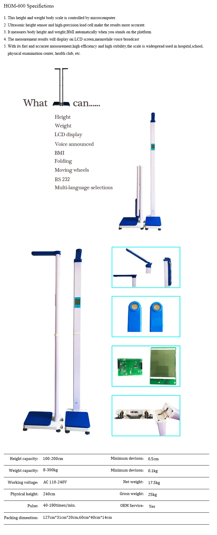 Human Height Scale Measuring Stadiometer Measurement Factory Price ...