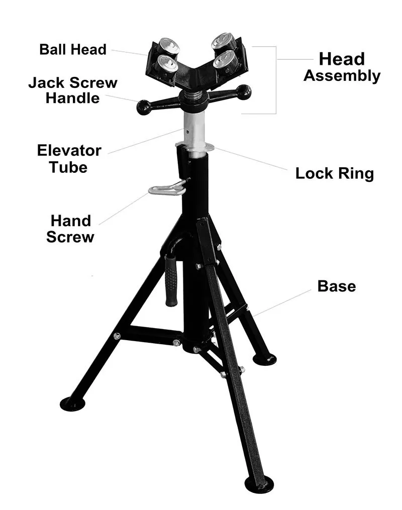 1107b Pipe Stand Portable Pipe Holder 1000lb Collapsible Pipe Support ...