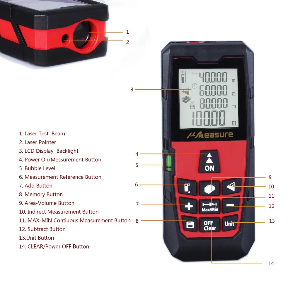 High Accurate Laser Distance Meter Measuring Tool - Buy Laser Accurate ...