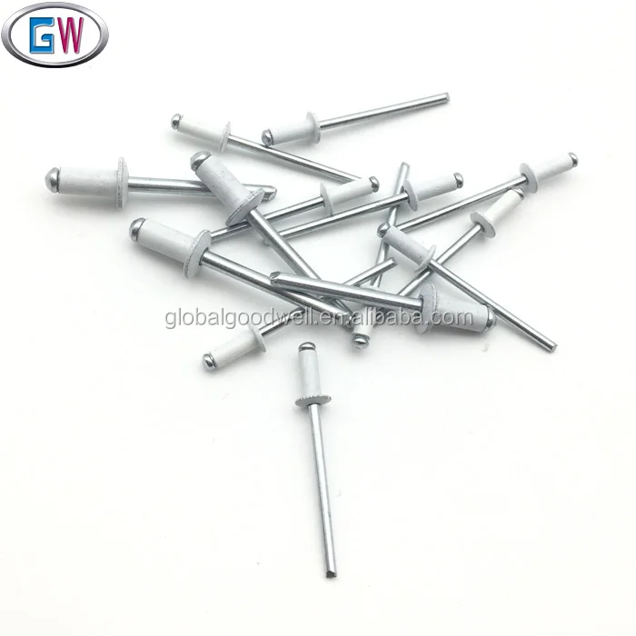 White Colored Blind Pop Rivets Standard Open Dome Head Aluminum/steel ...