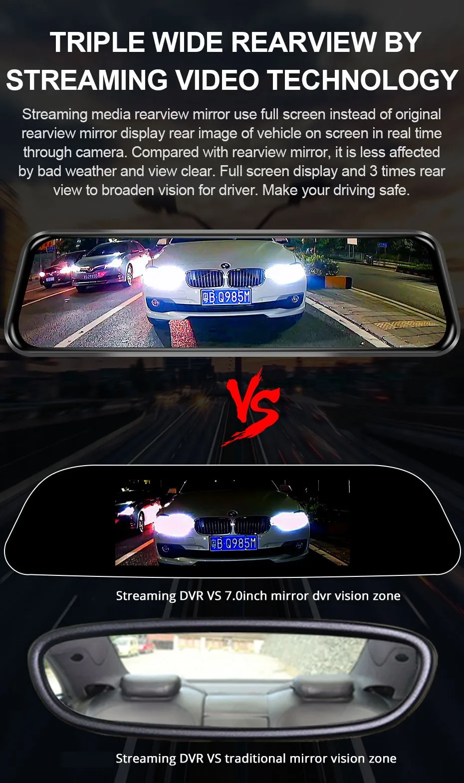 4g Wifi Streaming Car Dvr 10" Touch Android Rearview Mirror Fhd 1080p ...