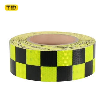 High Visibility Pvc Material Self Adhesive Checker Printed Reflective ...