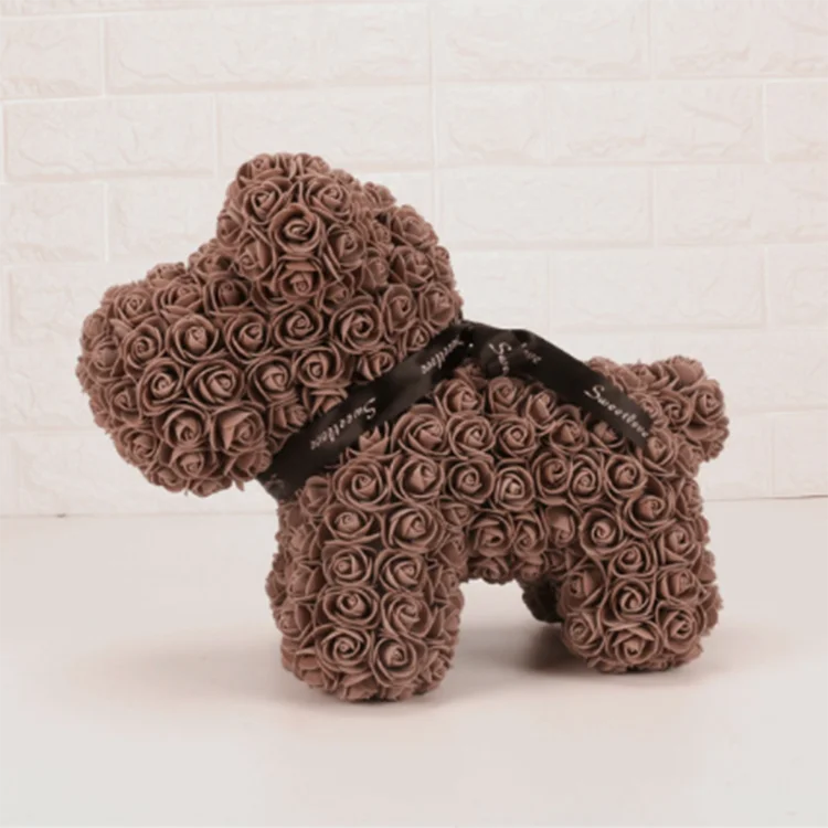 Hot Sale Valentine Artificial Flower Stuffed Pet Dog Custom Plush Toys ...