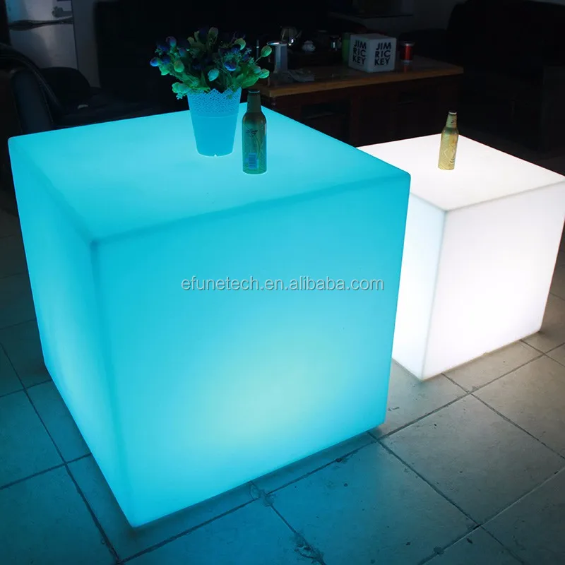 Portable Cube Table Seat Outdoor Garden Patio Furniture Led Cube RGB ...