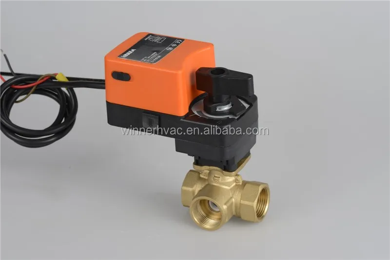24V 3 Way Motorized Brass Control Valve for Water Systems
