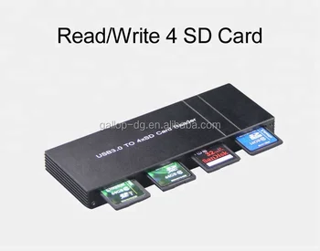 Multiple Usb 3.0 Aluminum Sd Card Reader/writer With 4 Port Sd Card ...