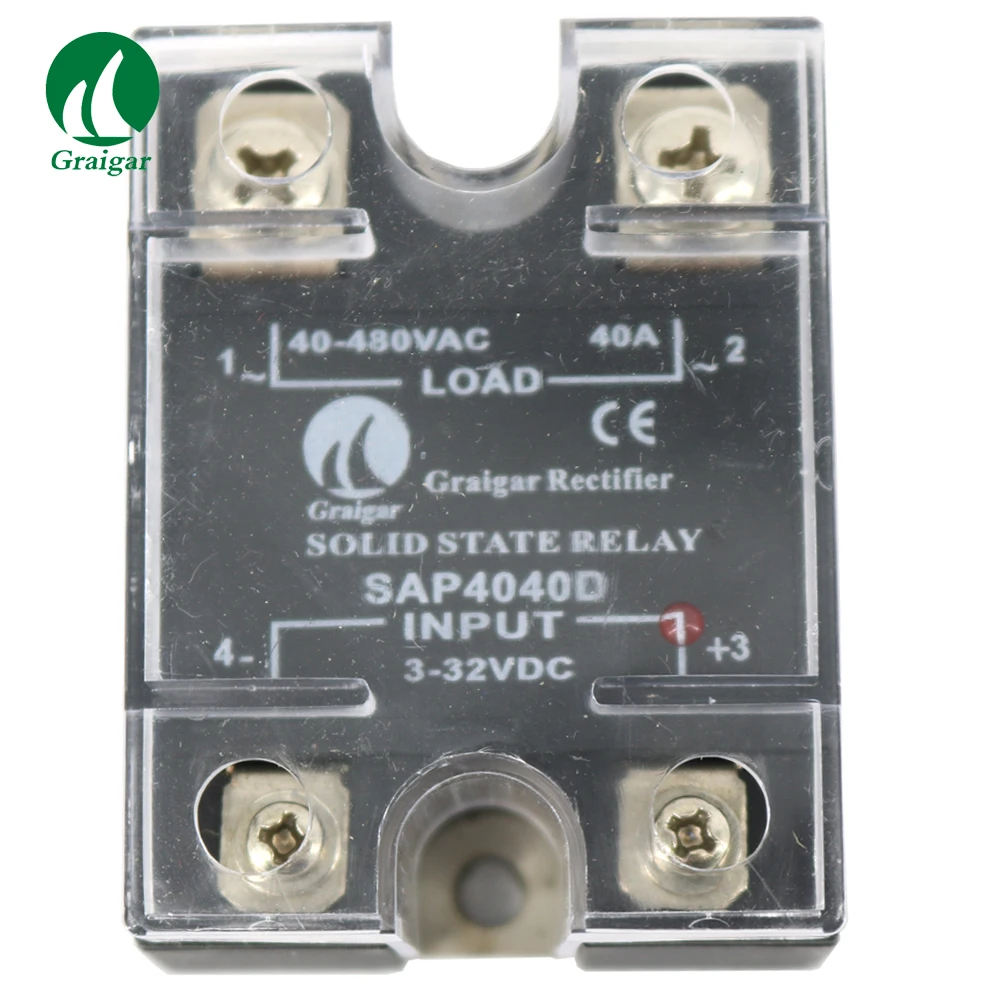 Single-phase Solid State Relay Ssr Sap4080d 80a 40-480v Dc Control ...