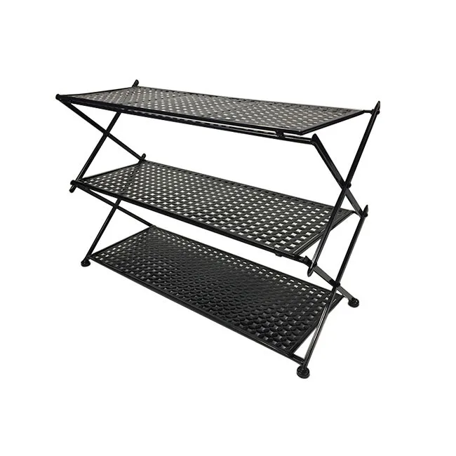 3 Tier Wholesale Supplier Portable Foldable Wire Rack Metal Floor Stand ...