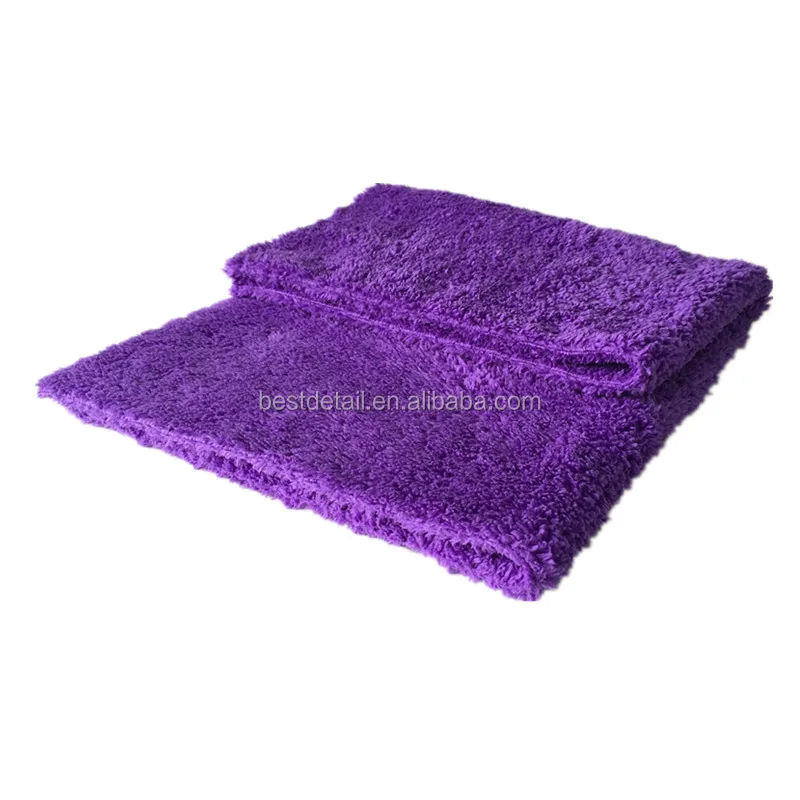 Purple Soft Cleaning Cloth Plush 16x16 350 Gsm Edgeless Microfiber Car ...