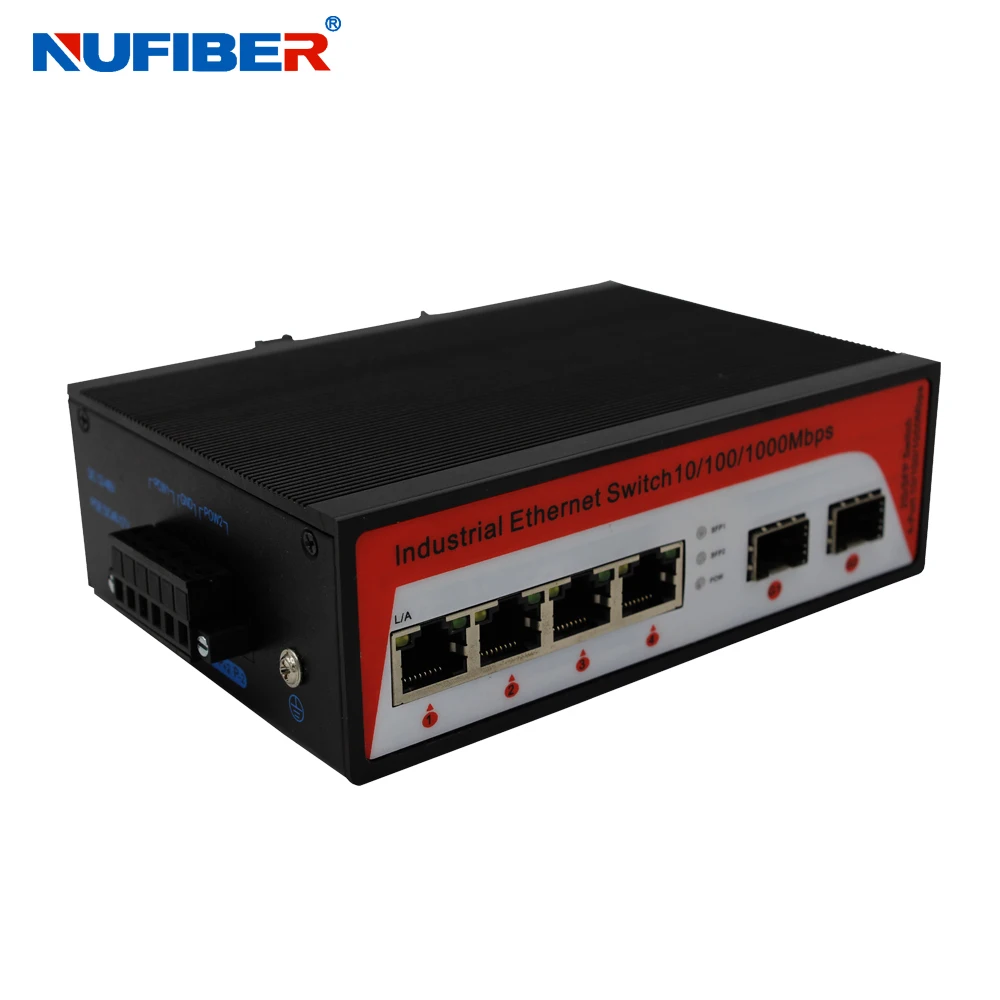 Industrial Gigabit SFP Switch with 2 SFP & 4 RJ45 Ports