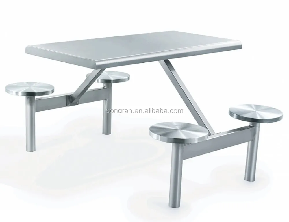 4-seater Metal Fast Food Tables Canteen Tables And Chairs - Buy Fast ...