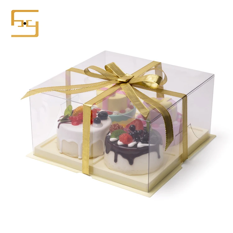 Custom Eco-friendly Transparent Wedding Cake Gift Box Transparent Cake ...