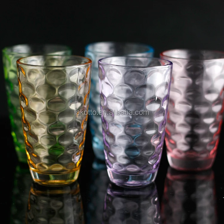 230ml Color Glass Water Cup Dot Embossed Glass Tumbler - Buy 230ml ...