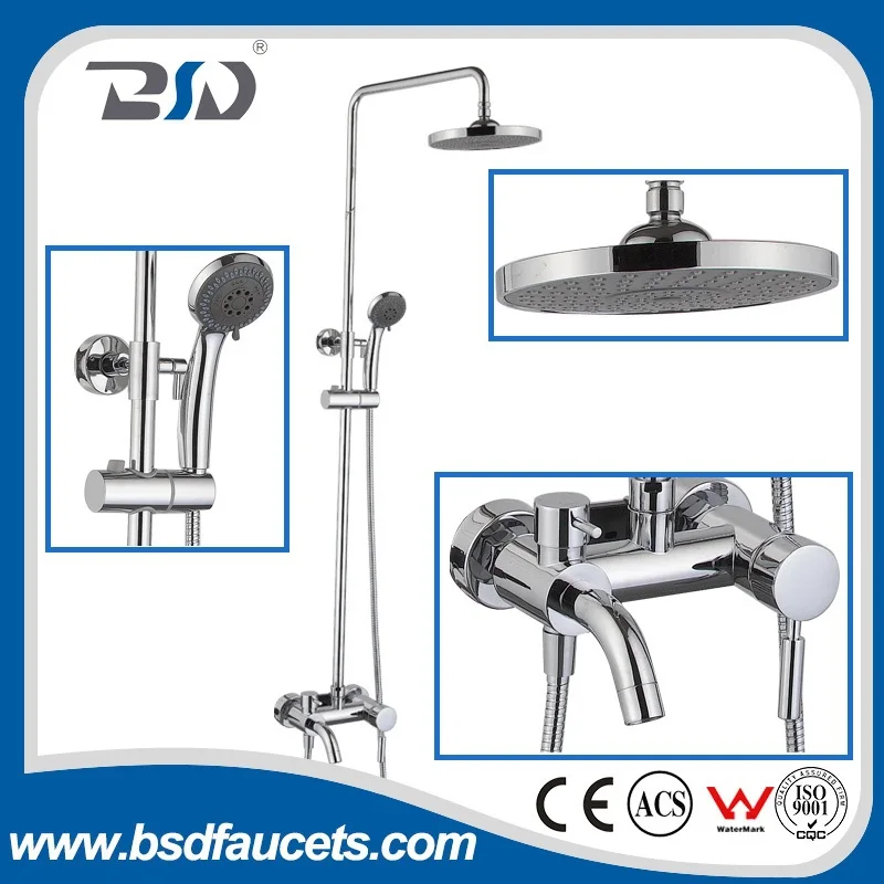 Unique Design Round Tube Chrome-plated Bathroom Brass Shower Set - Buy ...