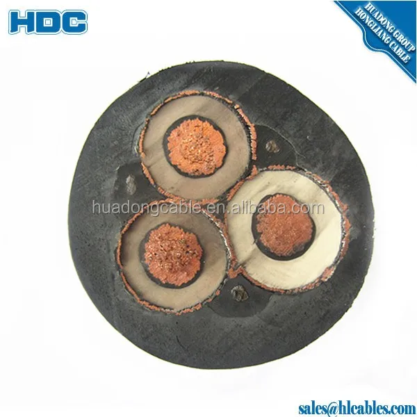 18/30kV Protolon Medium Voltage Flexible Trailing Cable 3 Core 50mm + 3 ...