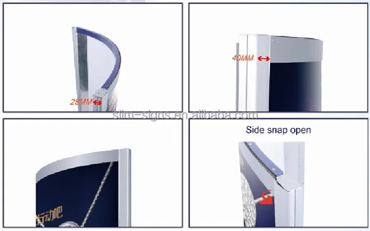 Edge-lit Curved Front Lightbox ; Wall Mounted Convex Led Light Box ...