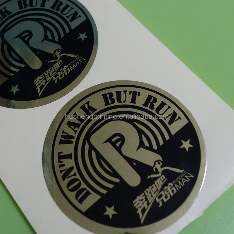 Custom Printing Logo Silver Round Holographic Sticker For Cap Baseball ...