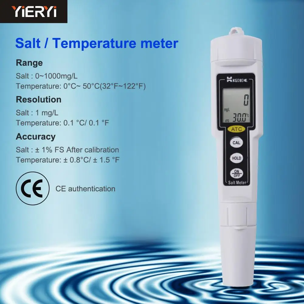Pen Type Salt Meter Water Quality Salt Tester Digital Salinometer ...