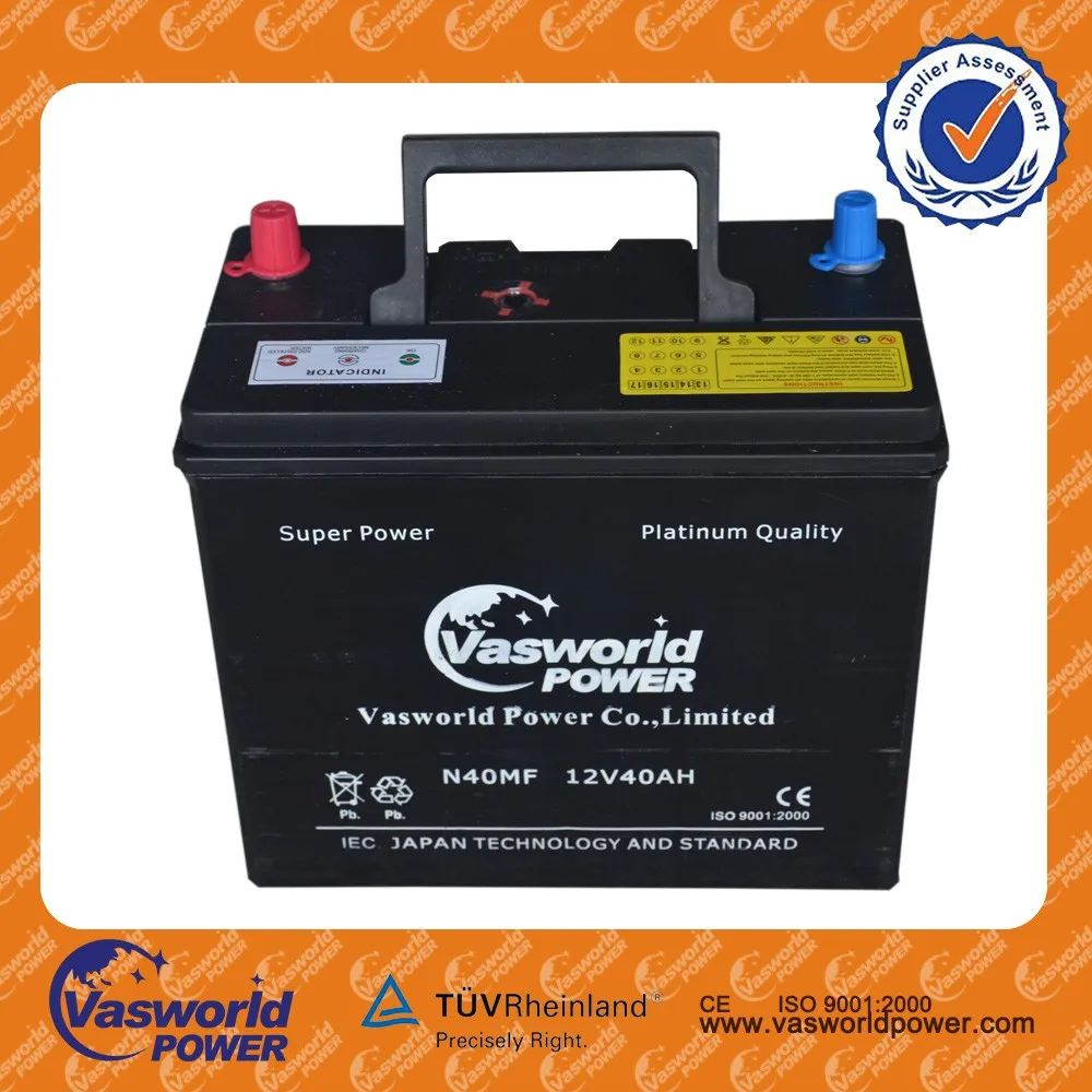 12v Jis N40 40ah Acid Lead Auto Super Power Car Battery With High ...