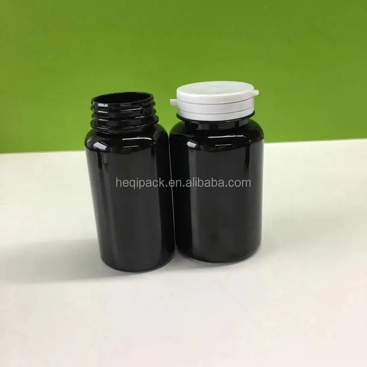 Factory Manufacturer Matte Black Pill Bottle 150ml 200ml With Tear Off ...