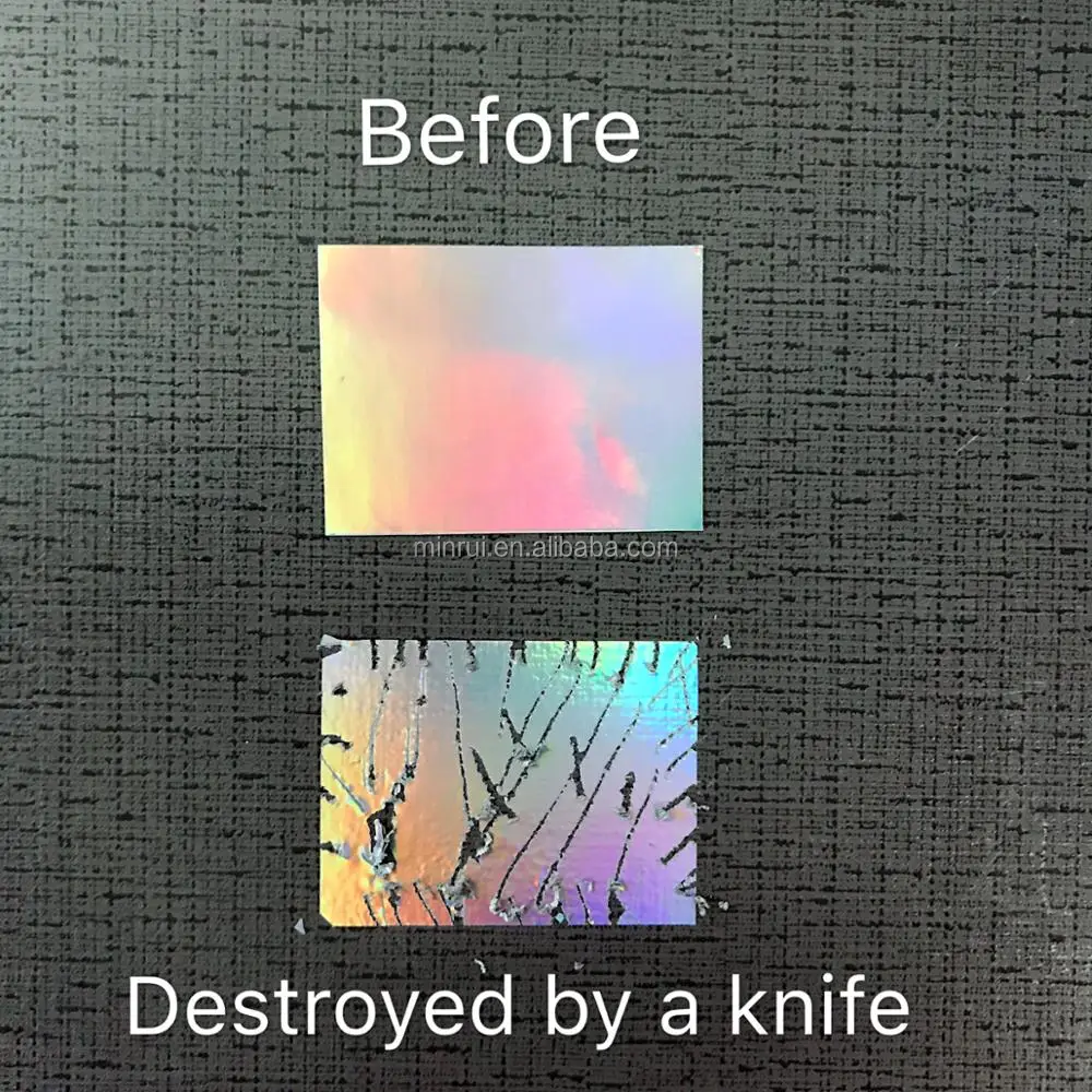 Wholesale Plain Hologram Sticker Destructible Vinyl Eggshell Sticker ...
