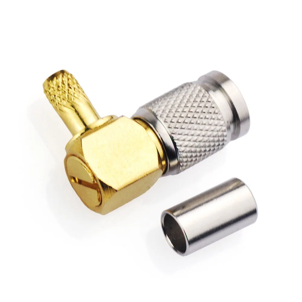 Hd Sdi Din 1.0/2.3 Right Angle Plug Male Crimp Coaxial Connector For ...