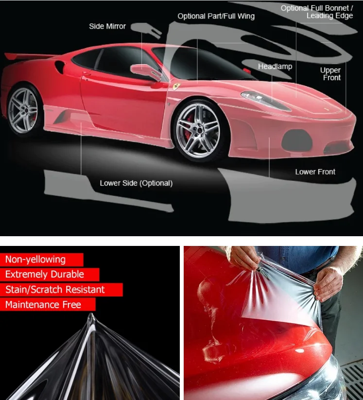 Europe Standard 1.52*15m Size Clear Ppf Tpu Car Paint Protection Film ...
