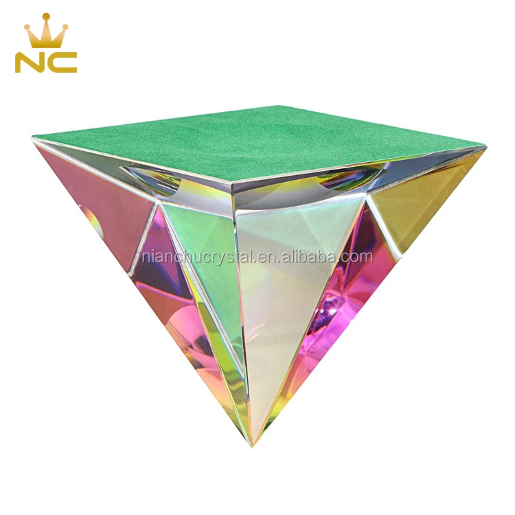 Engraved Paperweight Crystal Glass Pyramid - Perfect Gift