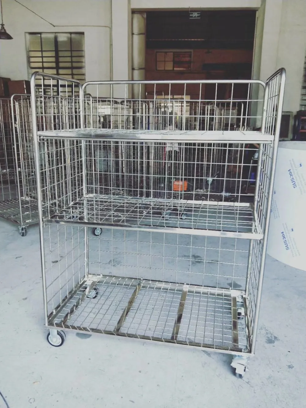 Stainless Steel Laundry Cage Trolley - 9L Capacity
