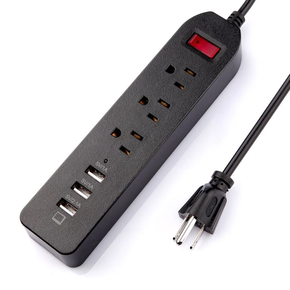 America Standard Etl 3 Pin Us With 3 Way Socket Outlet And 3 Usb Ports ...
