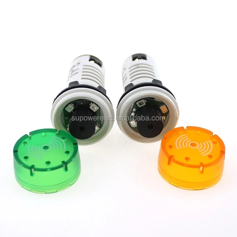 22mm Flash Buzzer Beep Indicator AD22-MSD LED Light 12V-380V