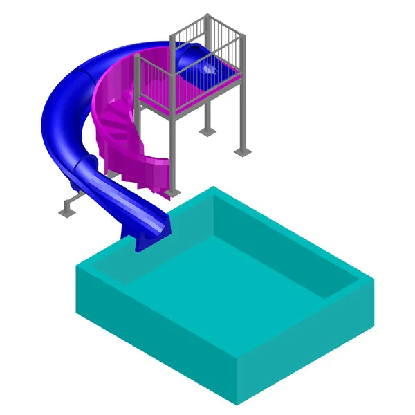 Hotel Indoor Fiberglass Swimming Pool Slide - Durable & Fun