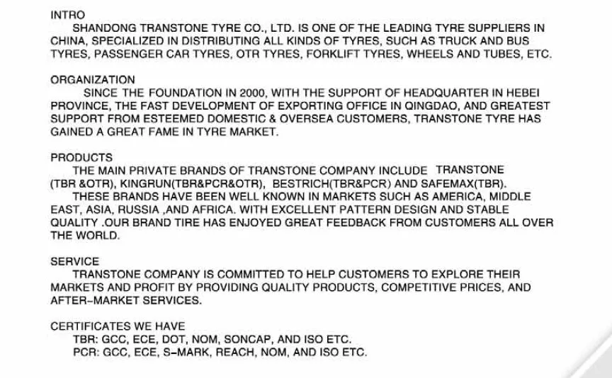 Truck Tyre 11R22.5 - Durable Chinese Brands Hifly, Transtone, Kapasen