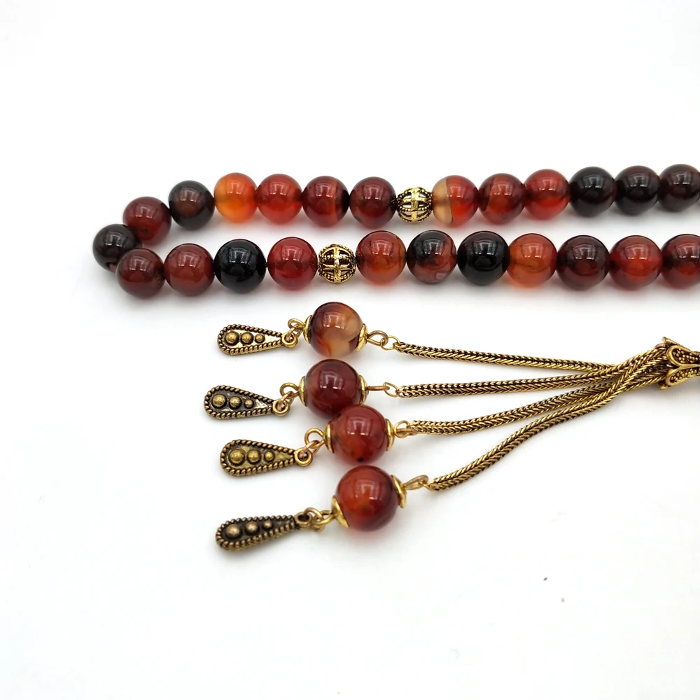Muslim Prayer Beads - 33 Black Agate Beads for Men & Women
