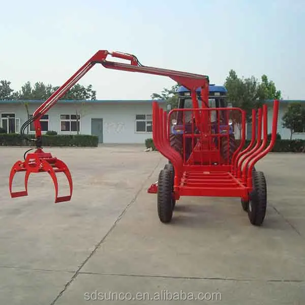 Tractor Logging Loader Trailer with Crane - Efficient Logging