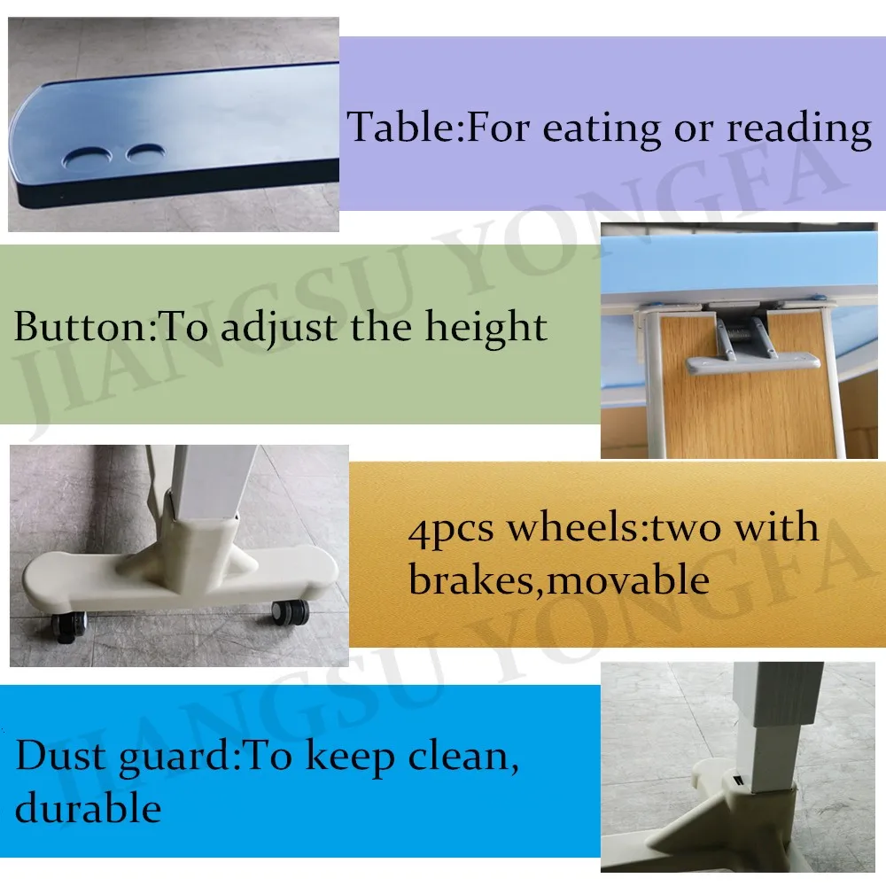 Yft-001 Hospital Ward Furniture Patient Dining Table With Wheels - Buy ...